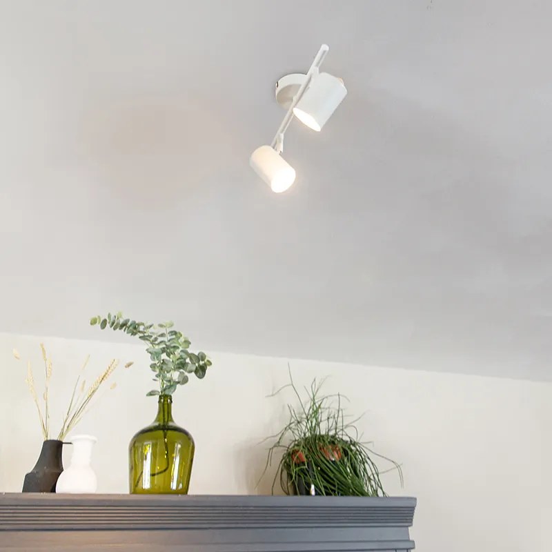 Moderní bílý nastavitelný bodový reflektor vč. 2 WiFi GU10 světelných zdrojů - Jeana