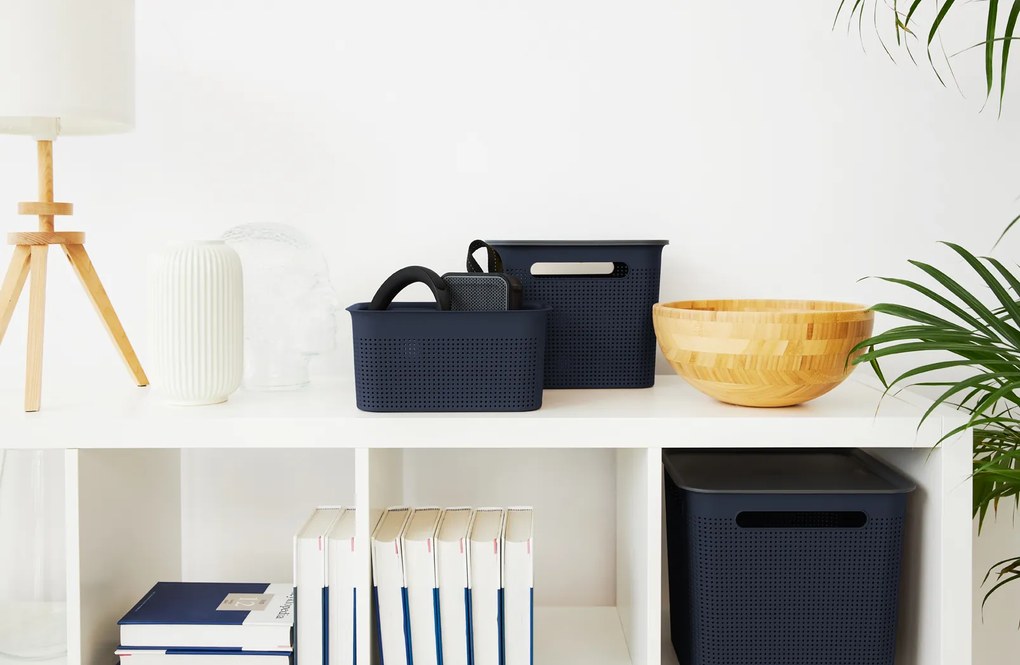 Rotho Úložný box s madly BRISEN 7l, 26x18x21cm, černý