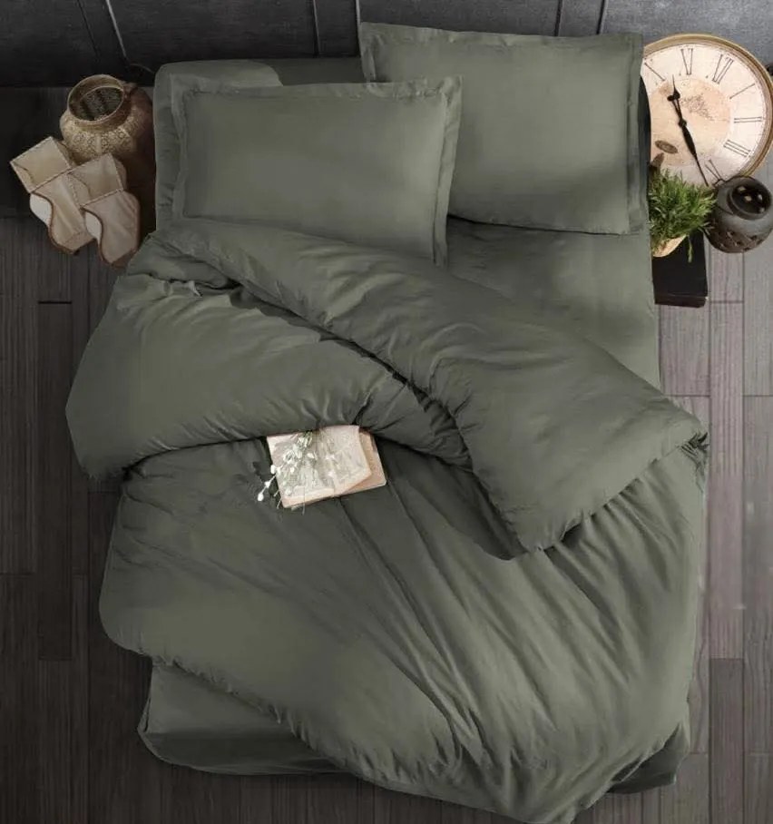 Povlečení bavlněný satén exclusive Modern zelené 200x140cm+90x70cm TiaHome