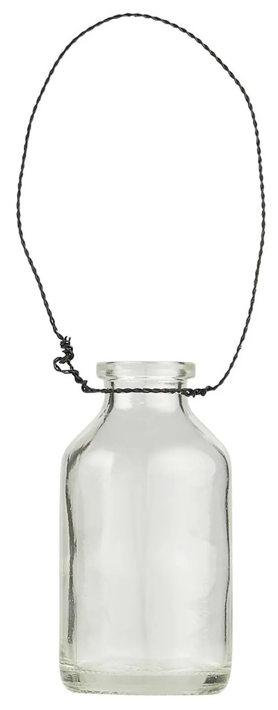 IB LAURSEN Závěsná vázička Bottle Wire 30 ml, čirá barva, sklo