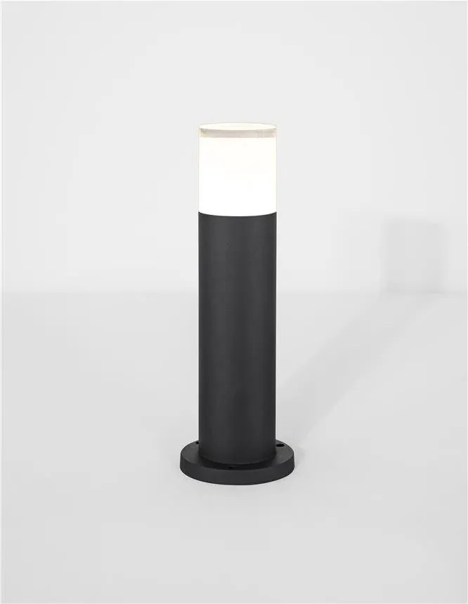 NV 9905022 Venkovní sloupkové svítidlo NOTEN černý hliník čirý a bílý akryl LED 8W 3000K 220-240V IP65 120st. IP65 - NOVA LUCE