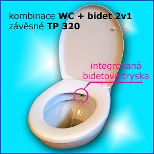 CREAVIT Standard TP320, závěsné WC s bidetem