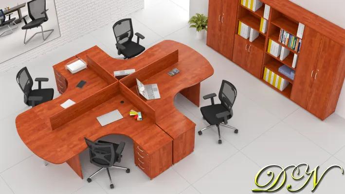 Sestava kancelářského nábytku Komfort 4.12, calvados ZE 4.12P 03