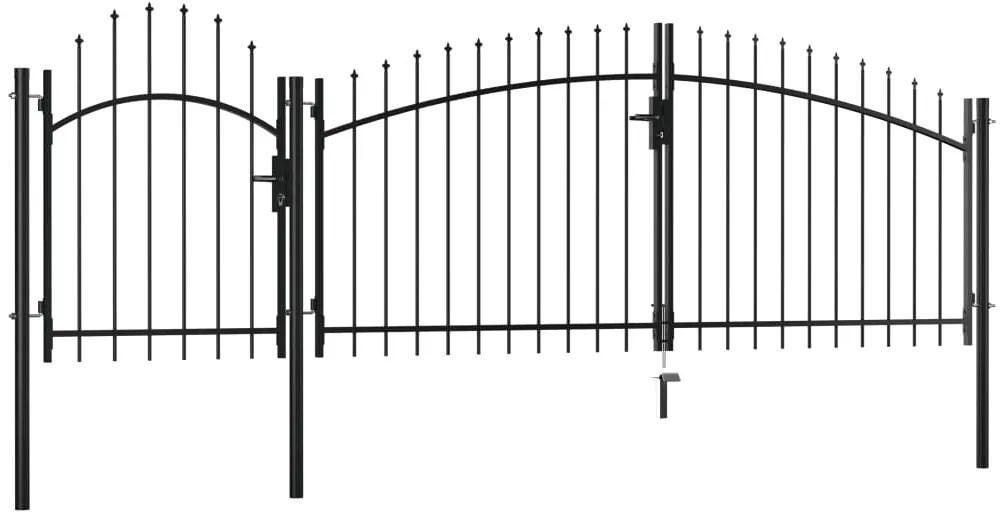 vidaXL Marketos Zahradní brána Woerden ocel 1,25 x 4 m černá