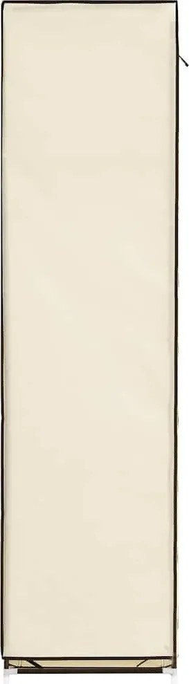 Šatní skříň s přihrádkami a tyčemi krémová 150x45x175 cm textil 282455