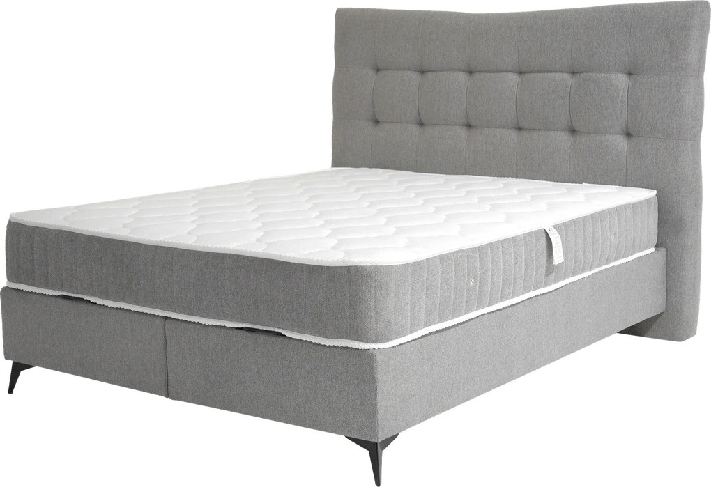 XXXLutz AMERICKÁ POSTEL, 180/200 cm, světle šedá Hom`in - Postele s úložným prostorem - 002015004302