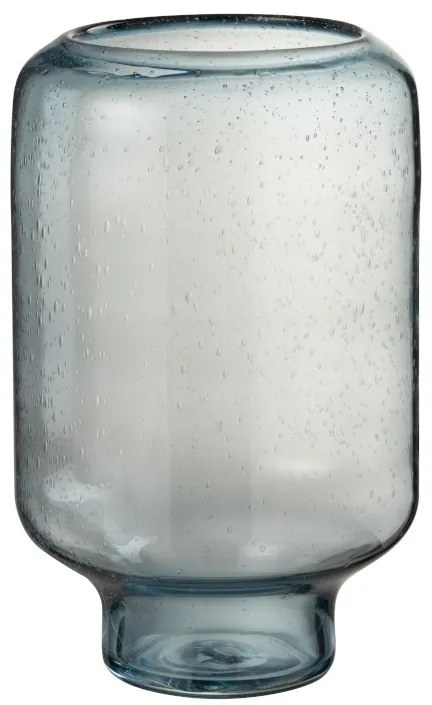 Modrá skleněná váza / svícen Light Blue L - 22*22*37 cm