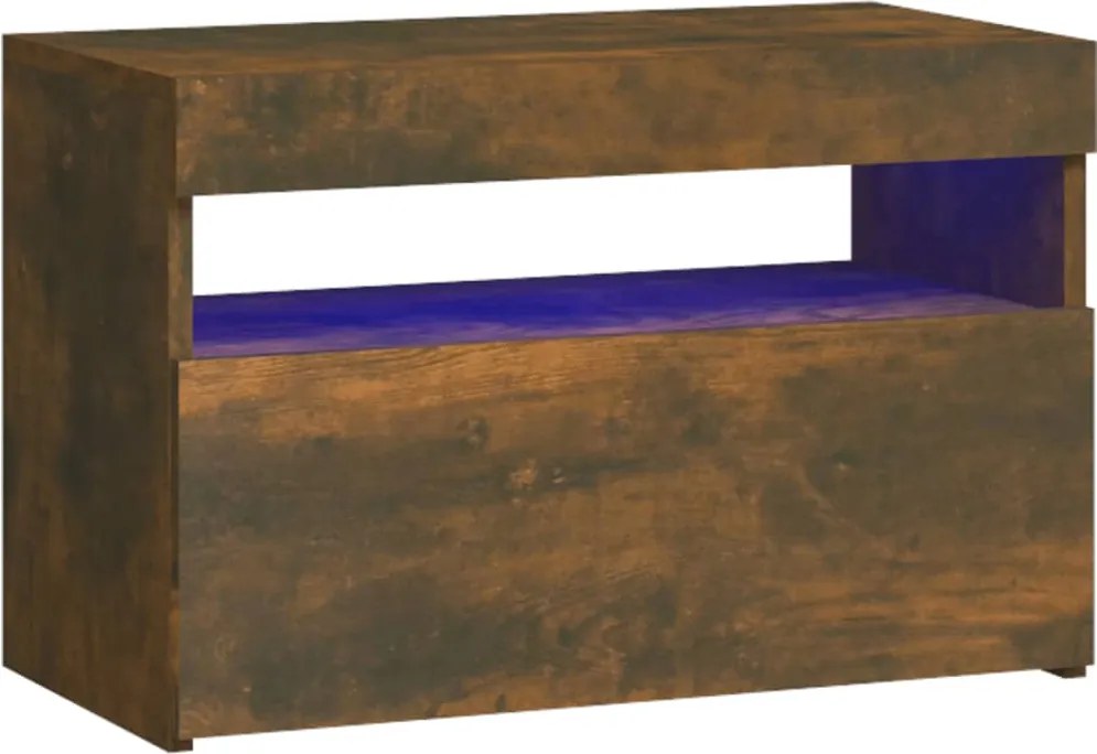 Noční stolek s LED osvětlením kouřový dub 60 x 35 x 40 cm 3152826