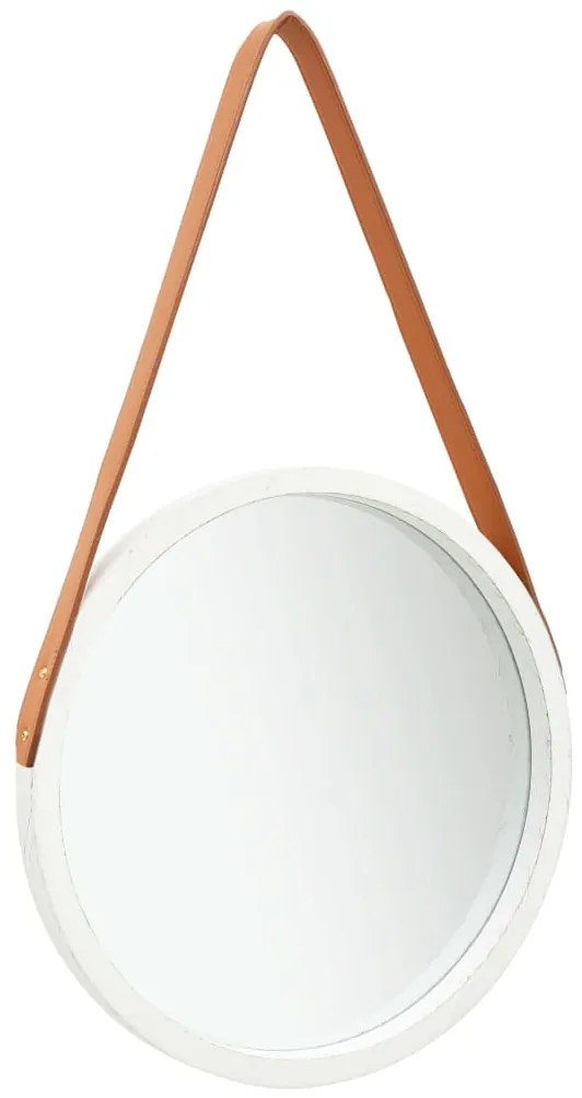 Nástěnné zrcadlo s popruhem 40 cm bílé 320360