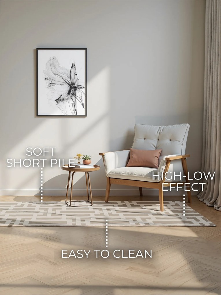 ELLE Decoration, Běhoun Perles 106188 Cream z kolekce Elle, 80x240, béžová, ložnice
