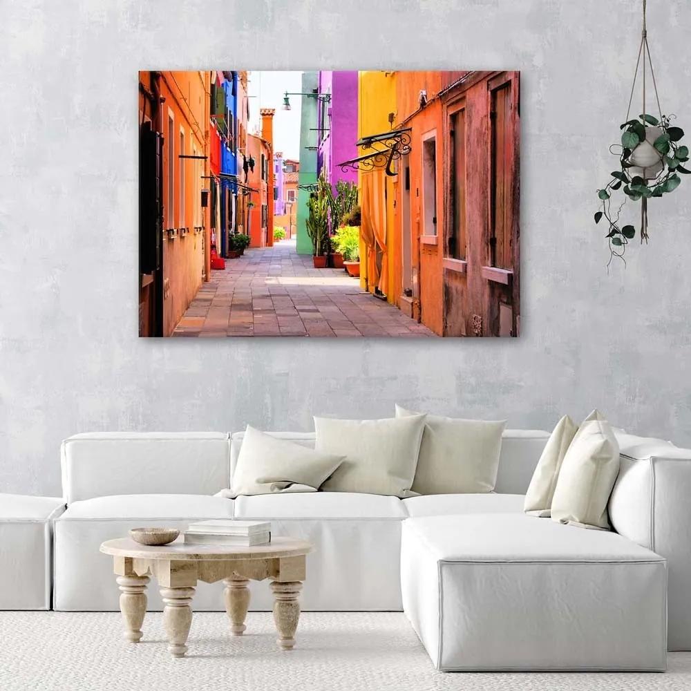 Obraz na plátně Barevné toskánské ulice - 120x80 cm