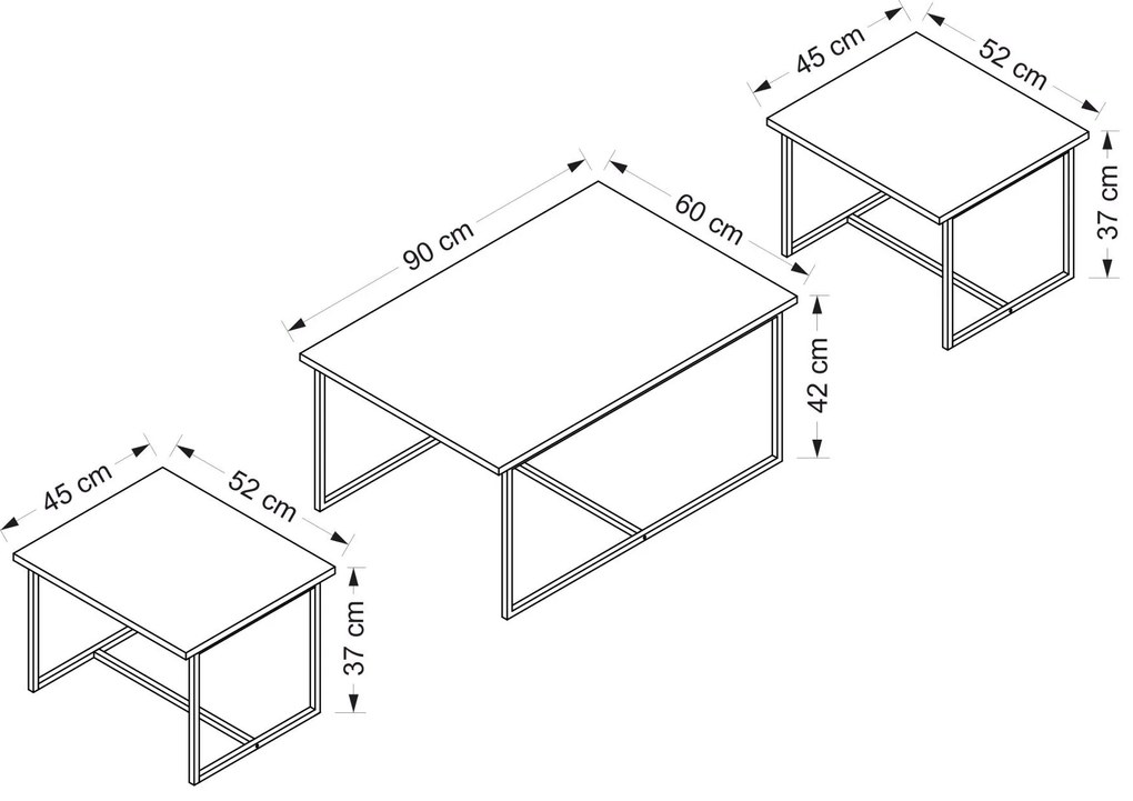 Set konferenčních stolků Lavenda (Ořech). 1072998