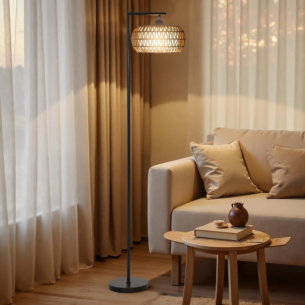 HOMCOM LED stojací lampa s dvojitým stínidlem, stmívatelná stojací lampa se 3 barevnými teplotami pro obývací pokoj, ložnici, kancelář, černá