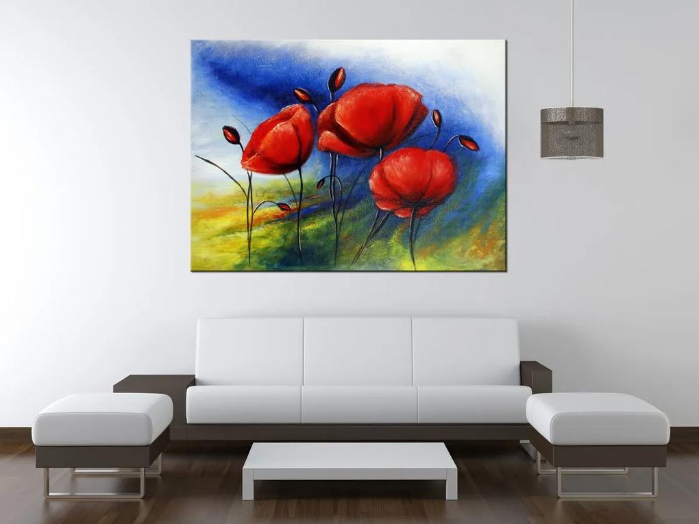 Gario Ručně malovaný obraz Veselé máky Rozměry: 120 x 80 cm
