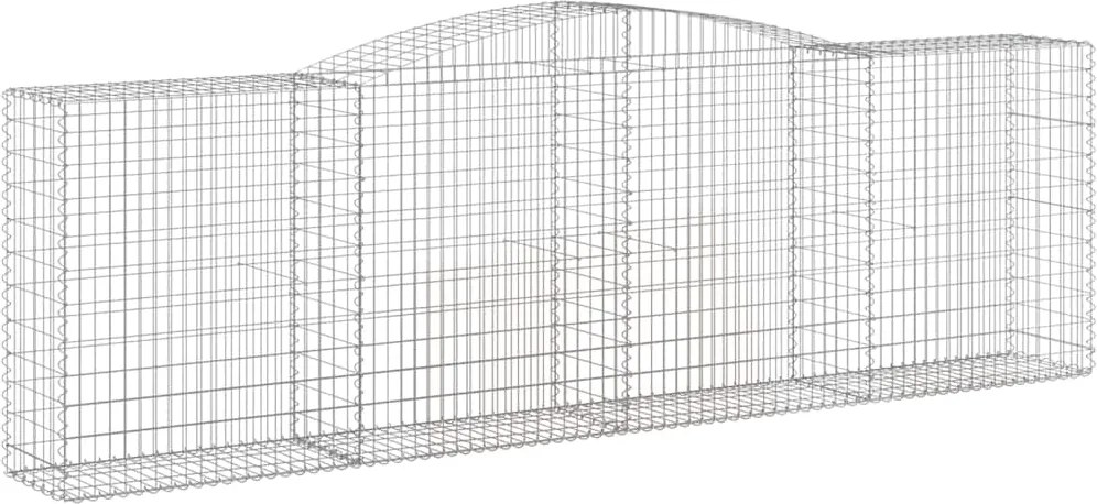 Klenuté gabionové koše 6 ks 400x50x120/140cm pozinkované železo 3147013