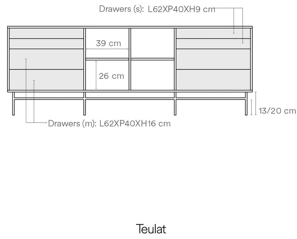 Komoda punto tmavě zelená 77 x 212 MUZZA