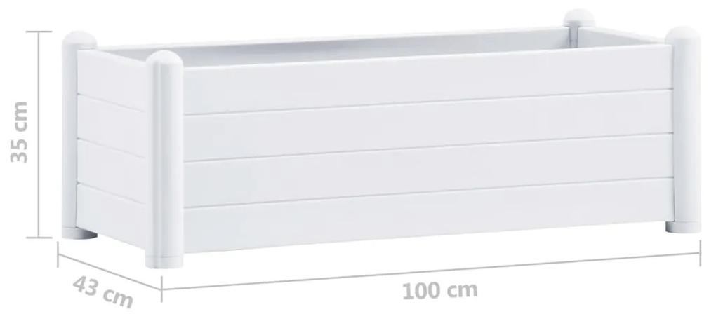 Vyvýšený záhon PP bílý 100 x 43 x 35 cm,  313975