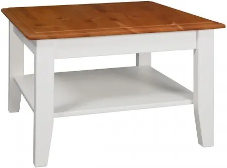 Konferenční stolek Belluno Elegante, malý, dekor bílý / dub, masiv, borovice