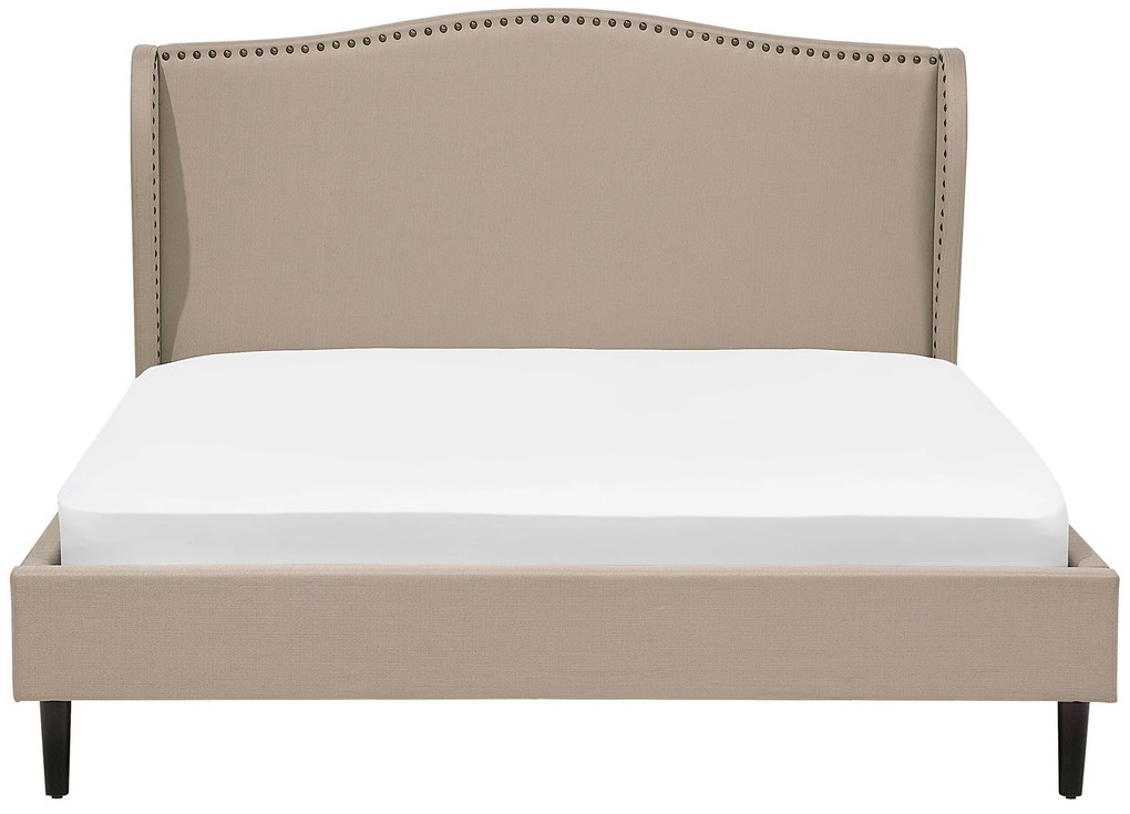 Čalouněná béžová postel 160x200 cm COLMAR Beliani