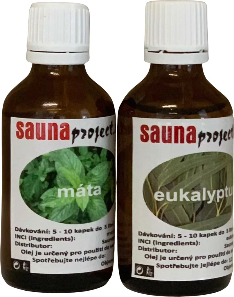 Saunaproject set esencí do sauna máta + eukalypt 50ml