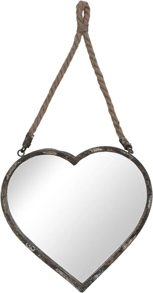 Závěsné zrcadlo srdce - 33*32 cm Clayre & Eef