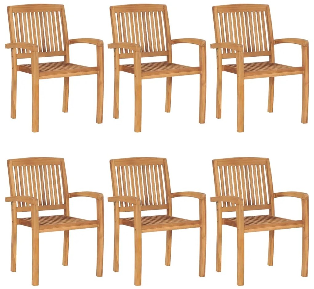 Stohovatelné zahradní židle 6 ks masivní teak 3073208