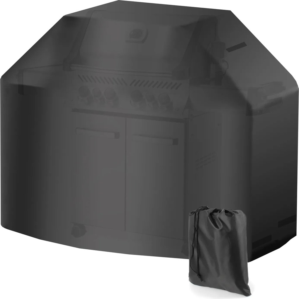 Krycí obal na gril Toboli – 132 × 66 × 109 cm, černá (63484)