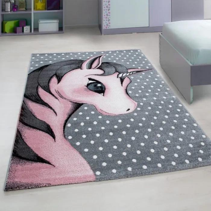 Vopi | Dětský koberec Kids 590 pink - Kulatý průměr 120 cm