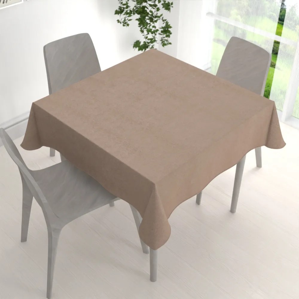 Biante Čtvercový ubrus/imitace broušené kůže Alcantara ALC-006 Béžový 90x90 cm