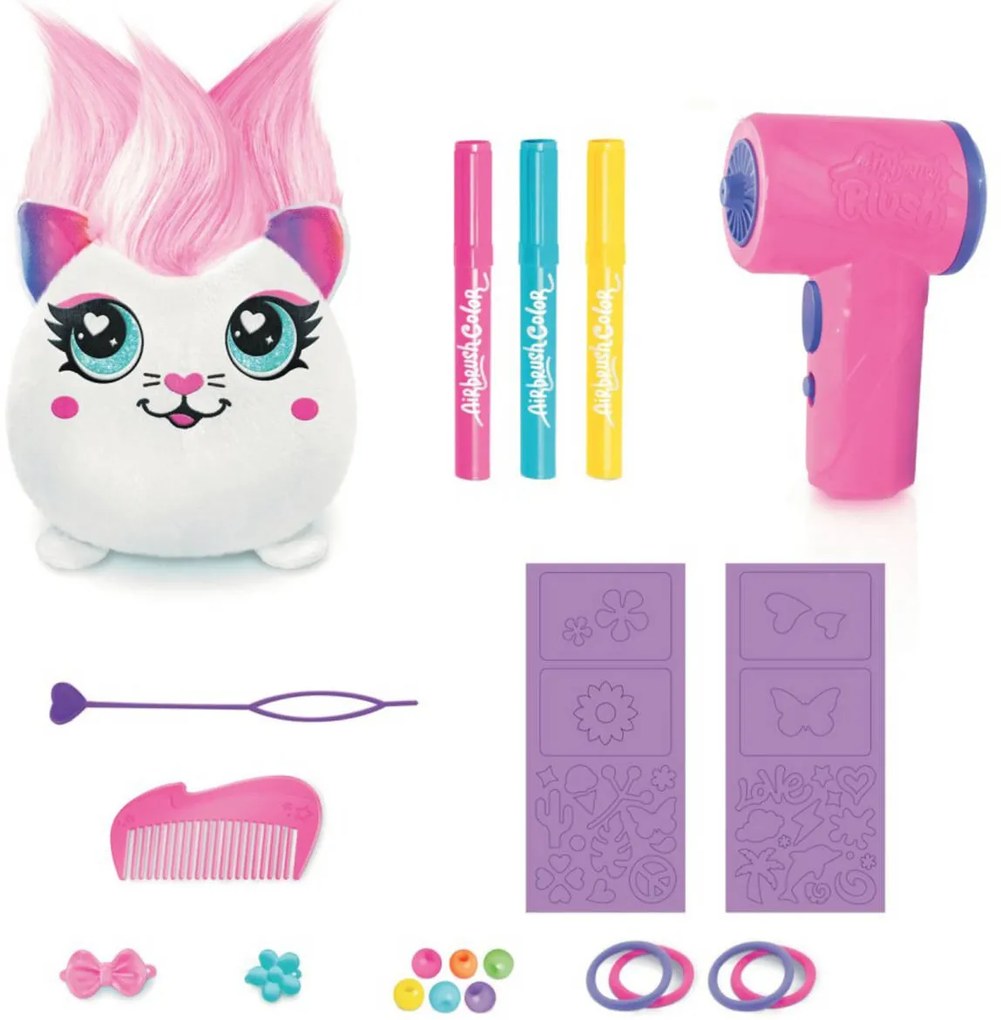 EP Line Airbrush Hair´iffic Squish Pal set plyšák k vybarvení na baterie 2 druhy air040