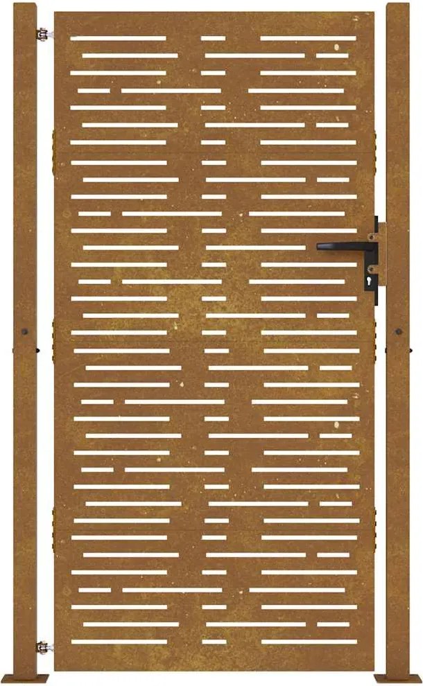 Zahradní branka 100 x 175 cm z cortenové oceli, čtvercový design 153254