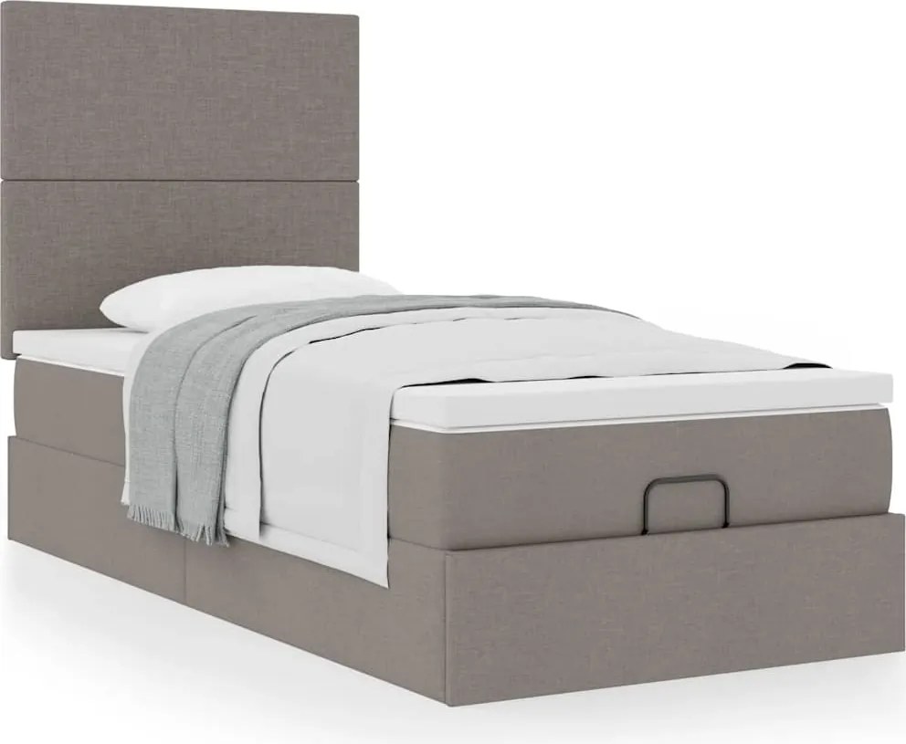 Osmanský rám postele s matrací taupe 90x190cm textil 3313040