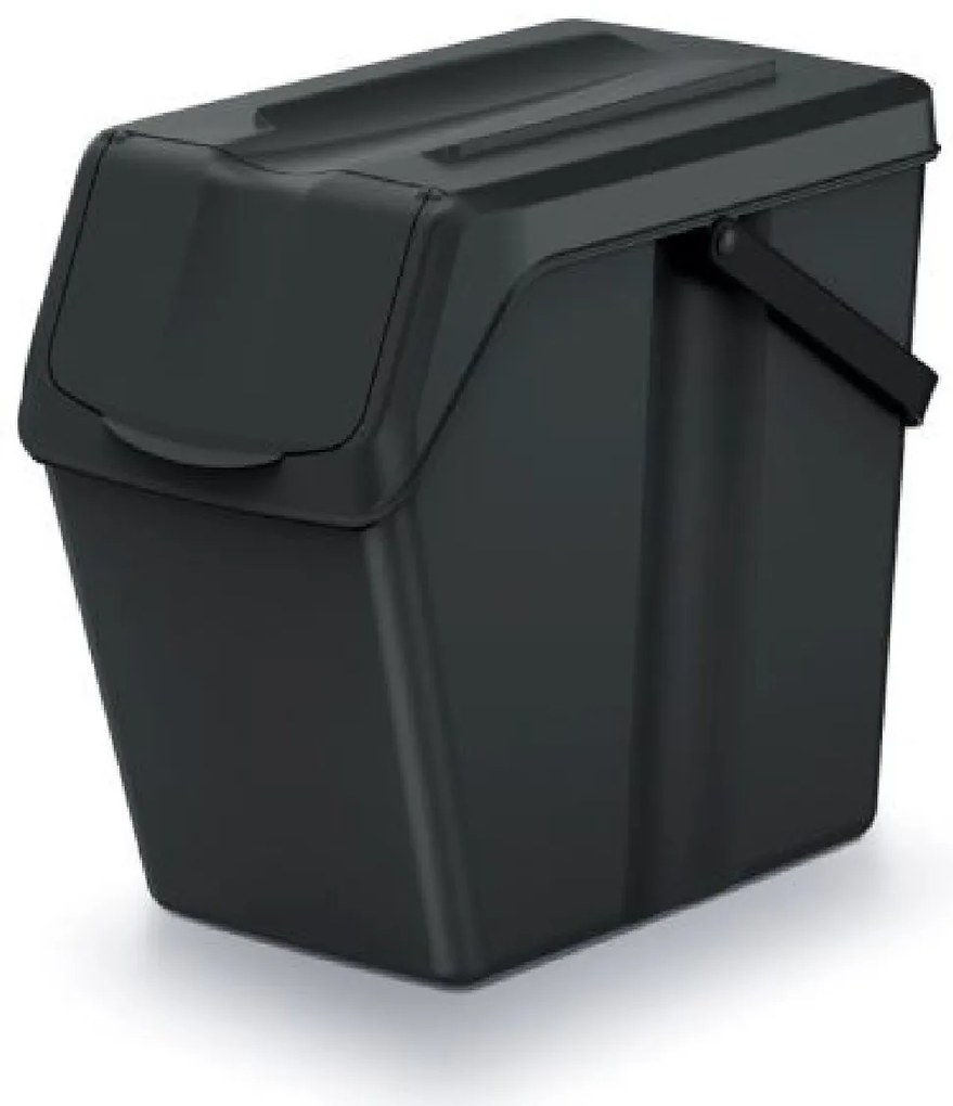 PROSPERPLAST Odpadkový koš SORTIBOX II recyklovaně černý, objem 25L