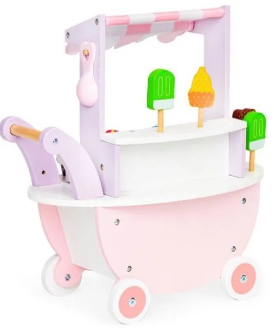 ECOTOYS Dřevěné edukační chodítko Ice Cream