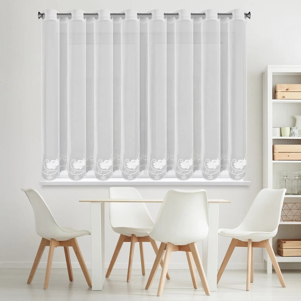 ZÁCLONA NA KROUŽCÍCH LETI 350X160 CM KVĚTY