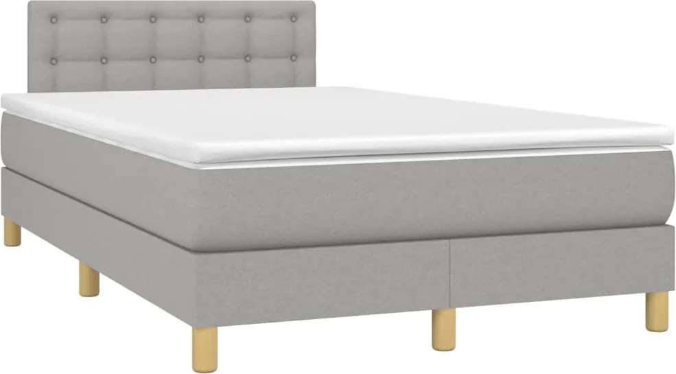 Box spring postel s matrací a LED světle šedá 120x190 cm textil 3270116