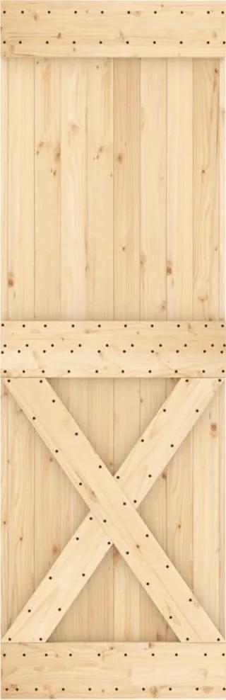 vidaXL Posuvné dveře s kováním 70 x 210 cm masivní borové dřevo [3202979]