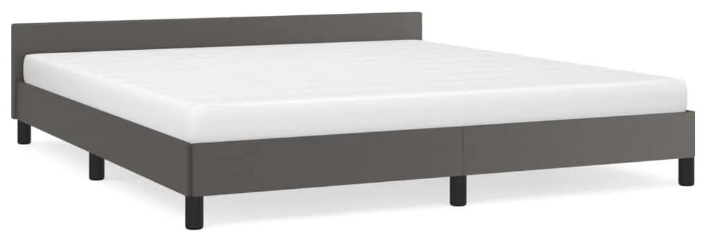 vidaXL Rám postele s čelem šedý 180x200 cm umělá kůže