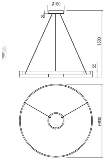 Redo 01-3175 - LED Stmívatelný lustr na lanku CASTLE LED/45W/230V zlatá
