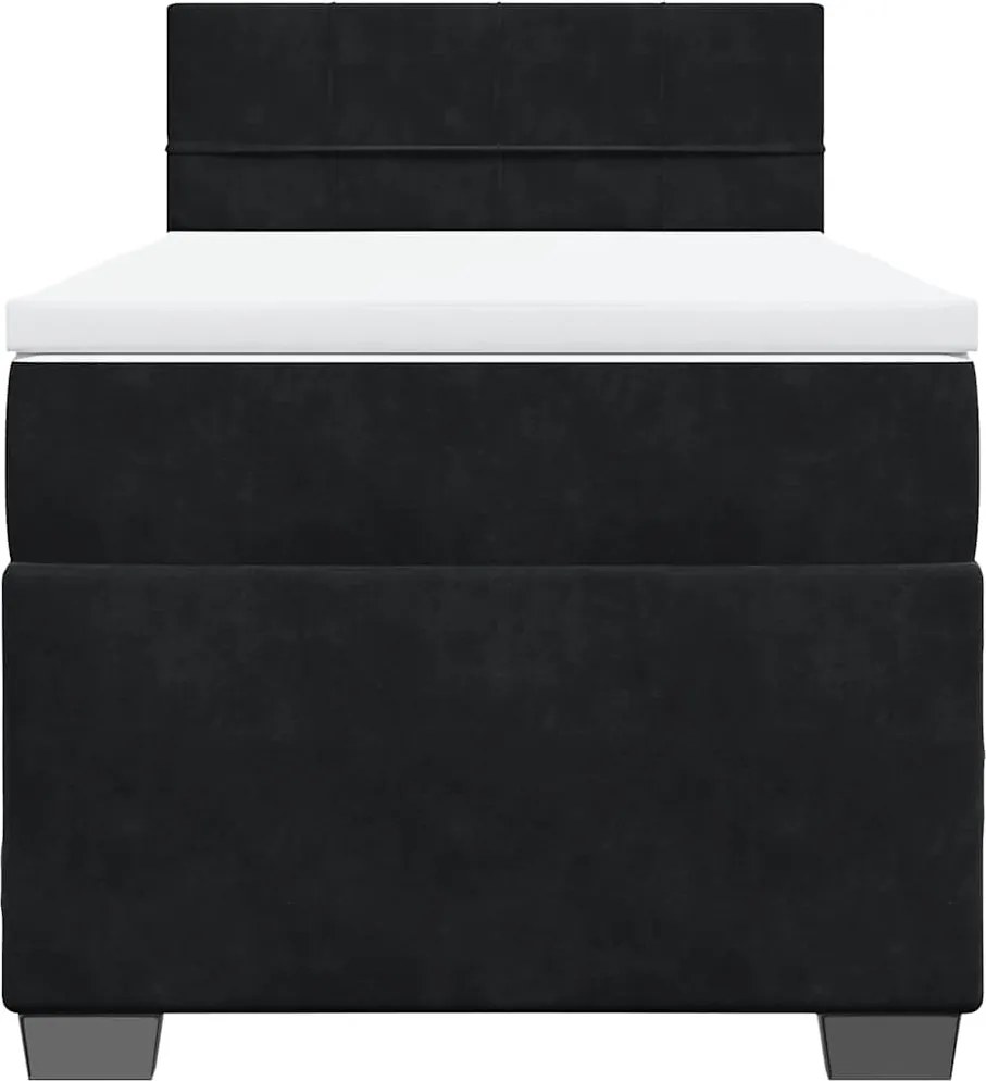 Box spring postel s matrací černá Single samet 3288771