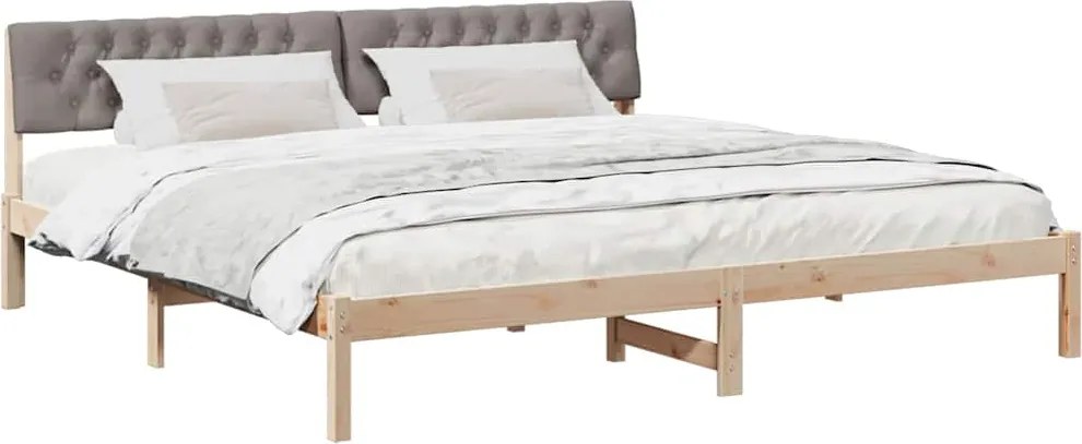 Rám postele Hnědá a taupe 200 x 200 cm Masivní borovicové dřevo 3394341