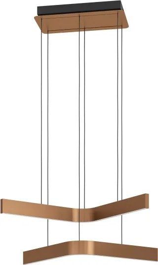 Eglo 901864 - LED RGBW Stm. Lustr na lanku FOLCINO-Z 2xLED/18W/230V měděná/černá