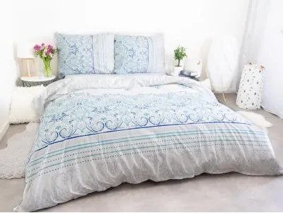 BedTex FRANCOUZSKÉ BAVLNĚNÉ POVLEČENÍ Renforcé - Albinia tyrkysové 200x220/70x90cm