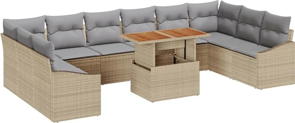 Sada zahradních pohovek 11 ks Beige a šedá 3349888
