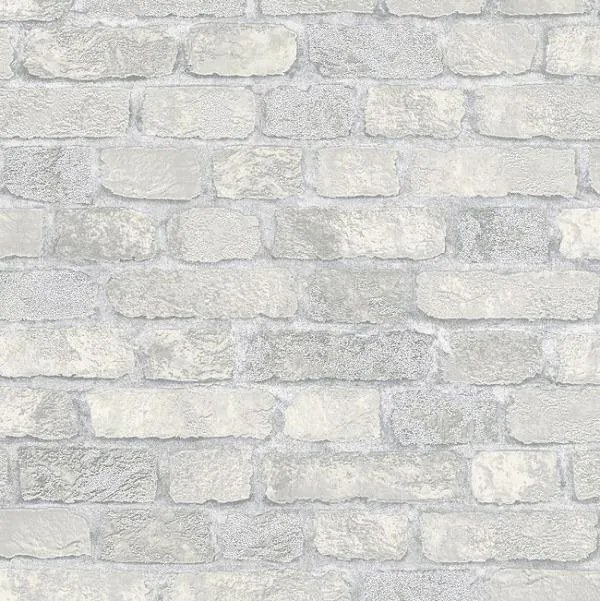 Vliesové tapety na zeď 58411, rozměr 10,05 m x 0,53 m, Brique 3D cihly bílo-krémové s výraznou strukturou, Marburg