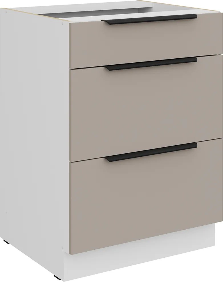 ARIA lb | dolní skříňka 60 D 3S zásuvková | 60 cm | PREMIUM BOX | bílá/béžová