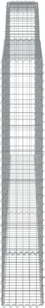 Klenuté gabionové koše 3 ks 400x30x180/200cm pozinkované železo 3146919