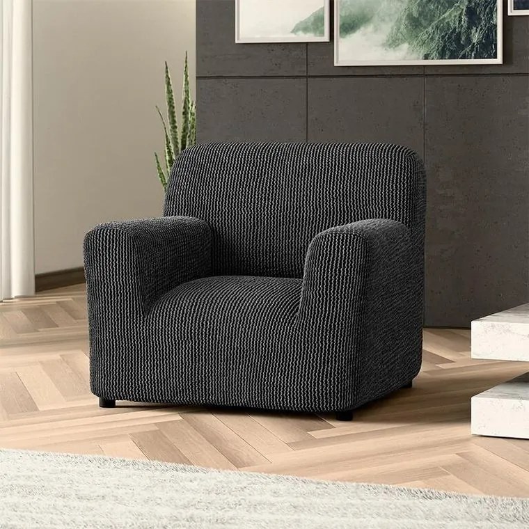 Bielastické potahy COSTINA antracit křeslo (š. 60 - 110 cm)