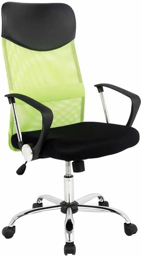 Kancelářská židle čalouněná v kombinaci černá a zelená ekokůže síťovina OF067 | NAKUP-NABYTEK.cz