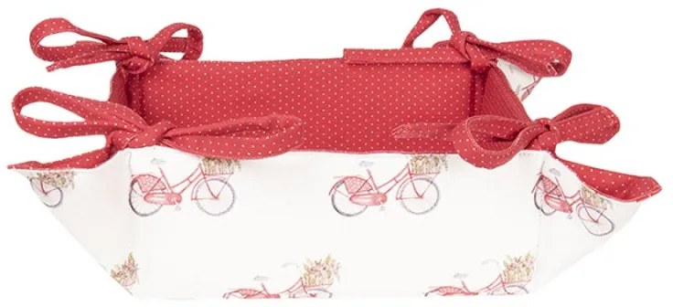 Oboustranný bavlněný košíček na pečivo Red Bicycle – 35x35x8 cm